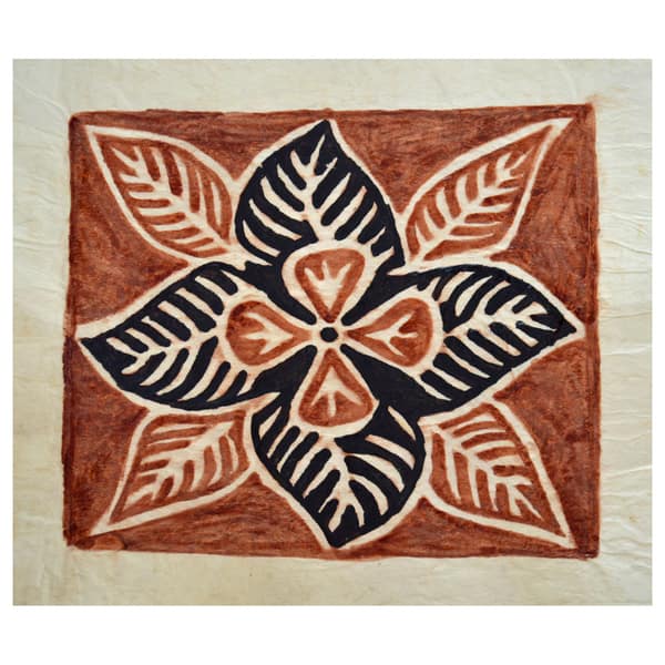 Hand-printed 'Pua Samoa' Siapo (Samoa) - Bed Bath & Beyond - 8365975