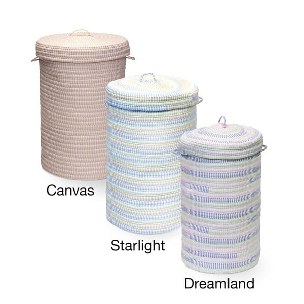 Colonial Mills Ticking-Stripe Fabric Hamper with Lid - Bed Bath ...