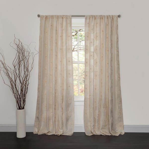 Lush Decor Samantha Ivory 84-inch Curtain Panel - 50"W X 84"L - Bed ...