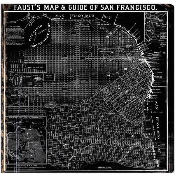 Oliver Gal 'Faust's Map of San Francisco 1884' Canvas Art - Bed Bath ...