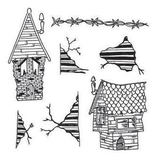 Dyan Reaveley's Dylusions Cling Stamp Collection - This Old House - Bed ...