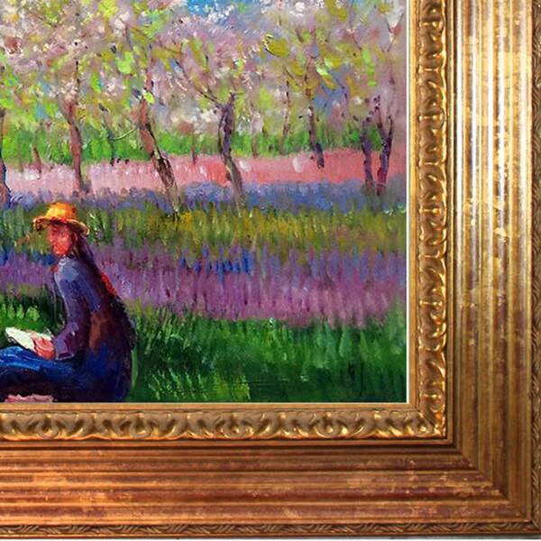 Claude Monet 'An Orchard in Spring' Hand Painted Framed Canvas Art ...