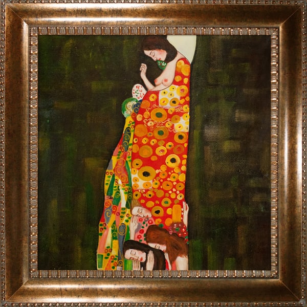 Gustav Klimt 'Hope II' Hand Painted Framed Canvas Art - Bed Bath ...