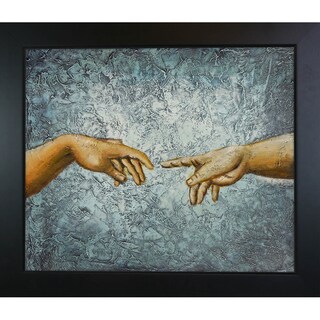Michelangelo 'Creation of Adam' Hand Painted Framed Canvas Art - Bed ...