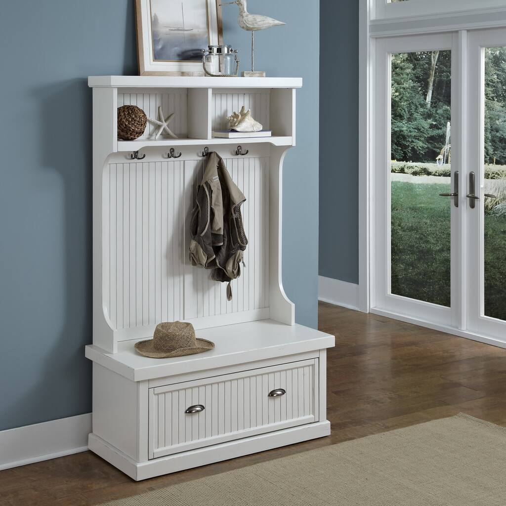 Nantucket Distressed Hall Tree by Home Styles - Overstock - 8397792