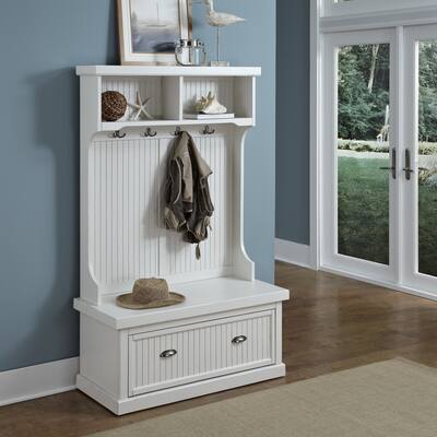 Nantucket Distressed Hall Tree by Home Styles - Overstock - 8397792