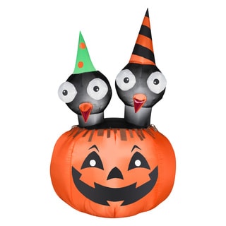 Halloween Airblown Inflatable Crows Nest Jac-O-Lantern Scene - Bed Bath ...