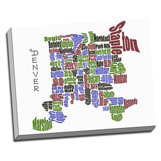'Denver Typography Map' Wall Art - Bed Bath & Beyond - 8409224