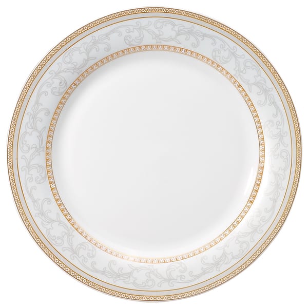 Lorren Home Trends 57-piece Porcelain Dinnerware Set with Gold Accent ...