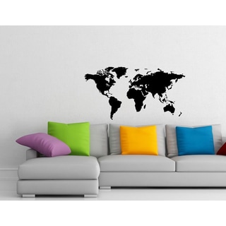 World Map Vinyl Wall Decal - Bed Bath & Beyond - 8441723
