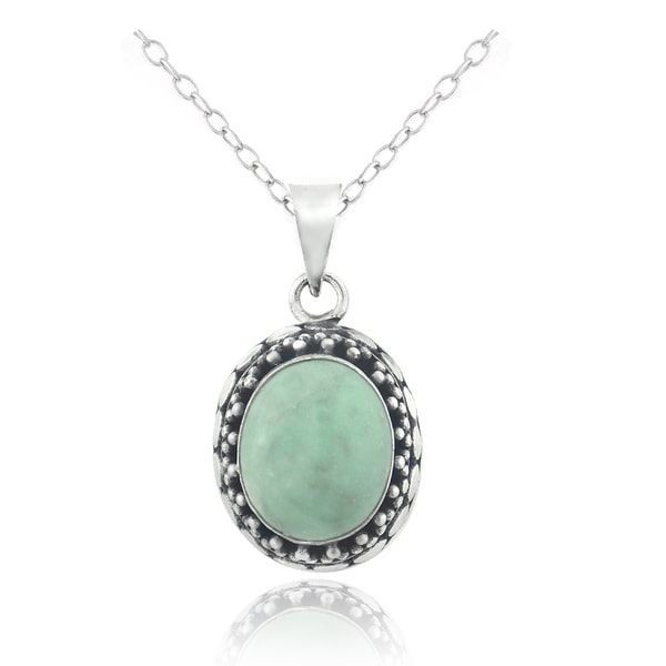 Sterling Silver Jade Oval Necklace Free Shipping On Orders Over 45