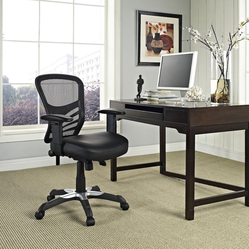 Articulate Mesh Office Chair with Fully Adjustable Black Vinyl Seat ...
