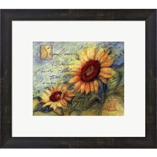 Susan Winget 'Sunflowers On Blue' Framed Art - Bed Bath & Beyond - 8458464