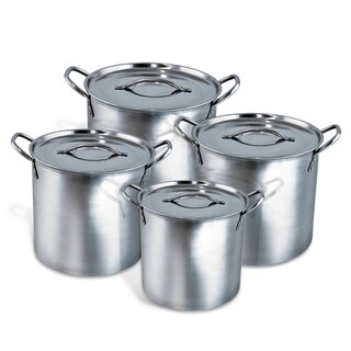 Euro-Ware 4-piece Stainless Steel Stock Pot Set - Bed Bath & Beyond ...