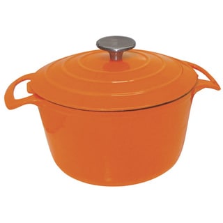 Le Cuistot Vieille France Enameled Cast-iron Round Bright Orange ...
