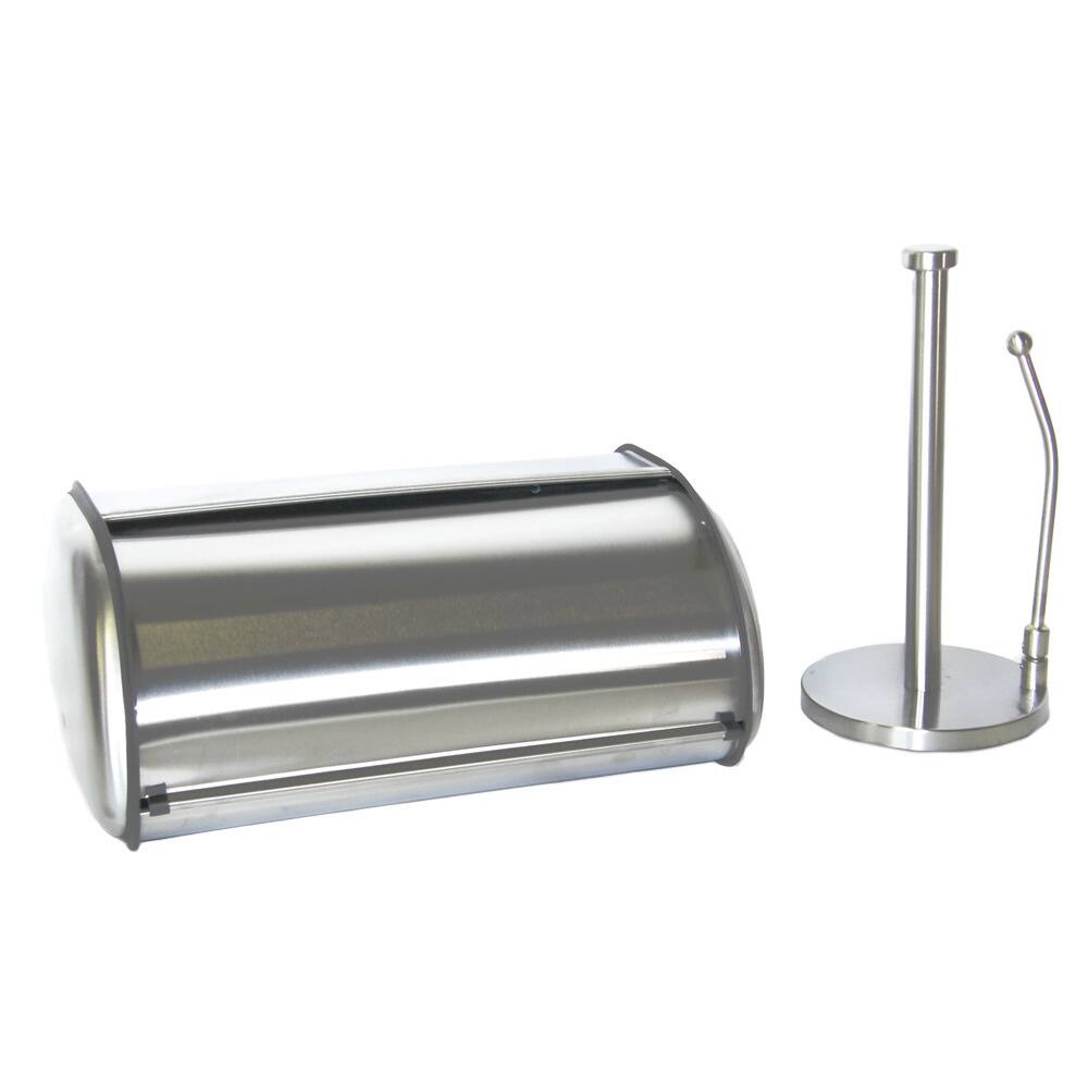 Prime Pacific Brushed Stainless Kitchen Counter Breadbox Paper Towel ...