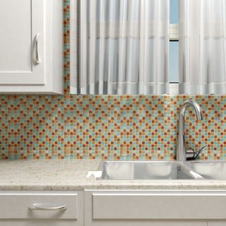 Merola Tile 12x12-inch Alumini Mini Cirque Brushed Aluminum Mosaic Wall ...