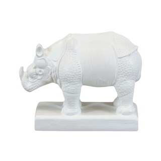 White Ceramic Rhino Statue - Bed Bath & Beyond - 8485509