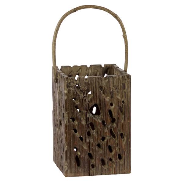 Brown Wooden Open Lantern - Bed Bath & Beyond - 8485864