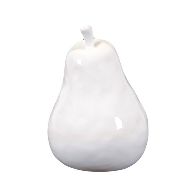 Small White Ceramic Pear - Overstock - 8486166