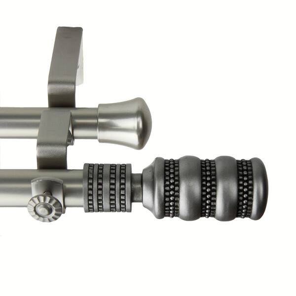 InStyleDesign Cork Adjustable Satin Nickel Curtain Rod Pair with Finial ...