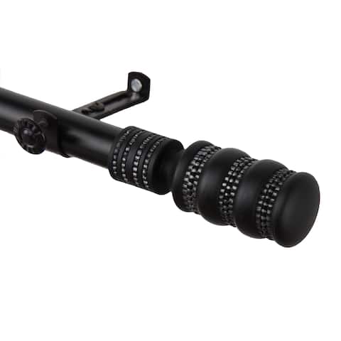 InStyleDesign Lotus Adjustable Black Patina Curtain Rod with Finial ...