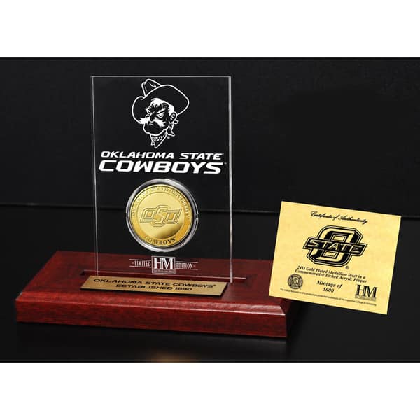 Oklahoma State University Gold Coin Etched Acrylic - Bed Bath & Beyond ...