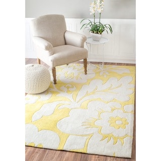 Nuloom Handmade Modern Floral Lemon Rug (5' x 8') - 5' x 8' - Bed Bath ...