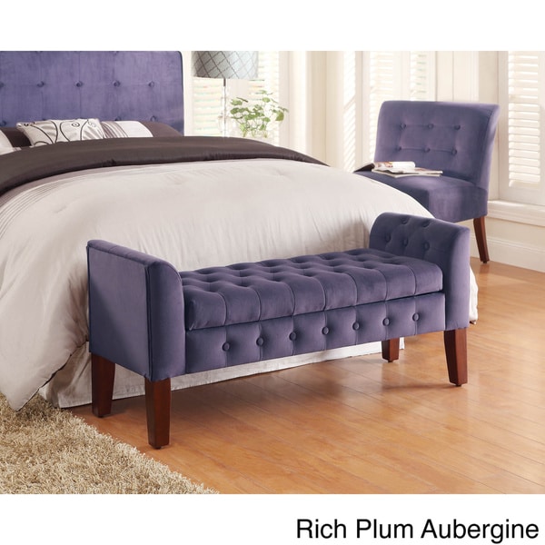 Copper Grove Chugach Velvet Tufted Storage Bench Settee Purple