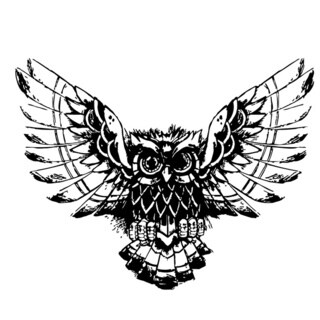 Flying Wise Owl Glossy Black Vinyl Wall Decal - Bed Bath & Beyond - 8539800