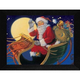 Sue Cornish 'Santa in the Sleigh' Framed Wall Art - Bed Bath & Beyond ...