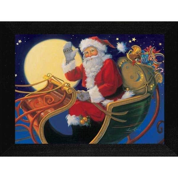 Sue Cornish 'Santa in the Sleigh' Framed Wall Art - Bed Bath & Beyond ...
