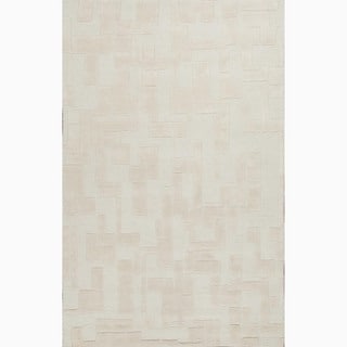 Hand-Made Ivory/ White Wool Textured Rug (2X3) - 2' x 3'/Surplus - Bed ...