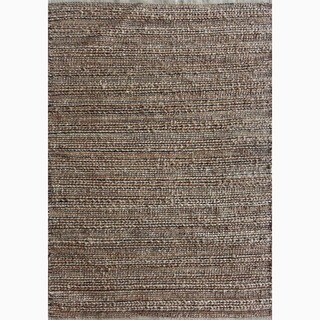 Handmade Solid Pattern Taupe/ Gray Cotton/ Jute Area Rug (3'6 x 5'6 ...