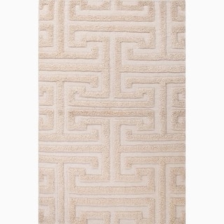Hand-Made Ivory/ White Wool Textured Rug (9x12) - Bed Bath & Beyond ...