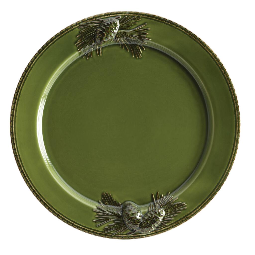 Paula Deen 'Southern Pine' Green 12-inch Round Platter - Overstock ...