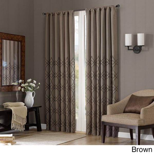 Madison Park Skylar 84-inch Fretwork Border Window Panel - Bed Bath & Beyond - 8583477