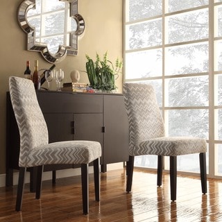 INSPIRE Q Marcey Grey Chevron Wave Back Dining Chair (Set of 2) - Bed Bath & Beyond - 8584555