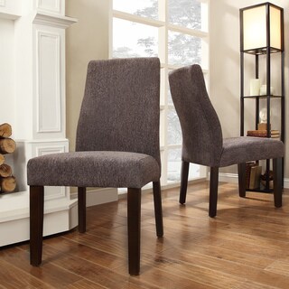INSPIRE Q Marcey Dark Grey Chenille Wave Back Dining Chair (Set of 2) - Bed Bath & Beyond - 8585435