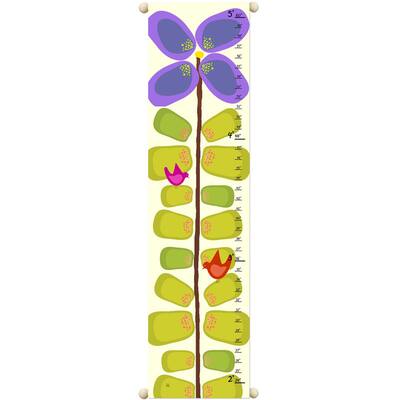 Purple Flower Children Canvas Growth Chart - Overstock - 8597557