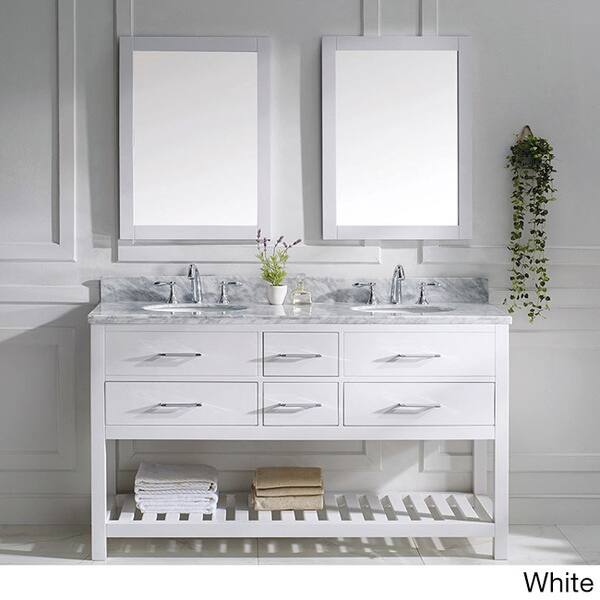 Virtu USA Caroline Estate Round Double Sink Bathroom Vanity with ...