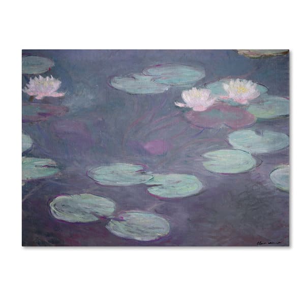 Claude Monet 'Pink Lilies 1897-1899' Canvas Art - Bed Bath & Beyond ...