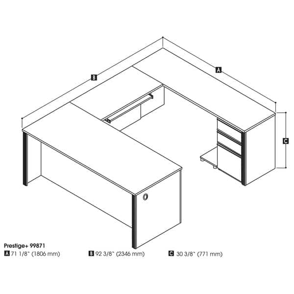 Bestar Prestige U-shaped Workstation Desk Kit - Bed Bath & Beyond - 8609985