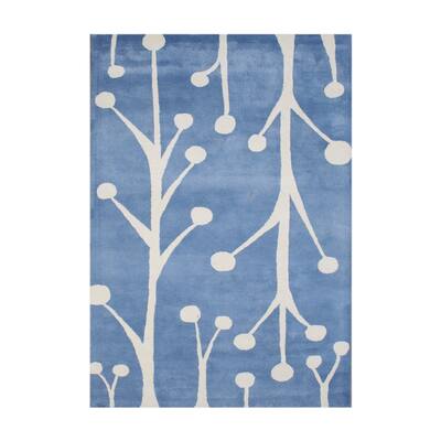 Alliyah Handmade Azure Blue New Zealand Blend Wool Rug (8' x 10') - 8 ...