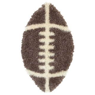 Sevita Senses Tri-mocha/ Beige Football Shag Rug (2' x 4') - 2' x 4 ...