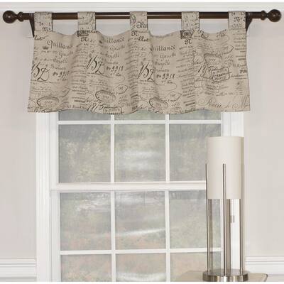 RLF Home French Script Tab 46" Window Valance - Fossil - Overstock ...