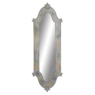 Dull Silver Wooden Bordered Long Mirror - Bed Bath & Beyond - 8627400