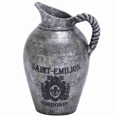 Rustic Black Print Terracotta Pitcher - Overstock - 8636204