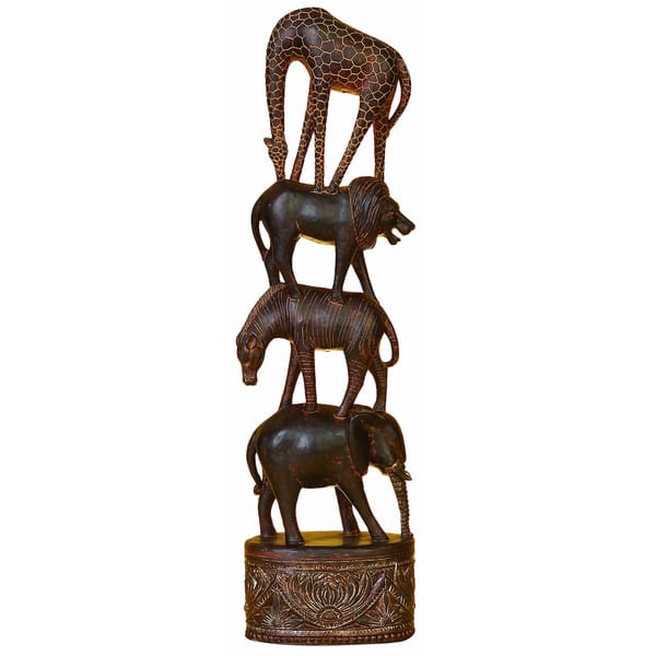 Safari Animal Stack Tower Sculpture - Bed Bath & Beyond - 8636450
