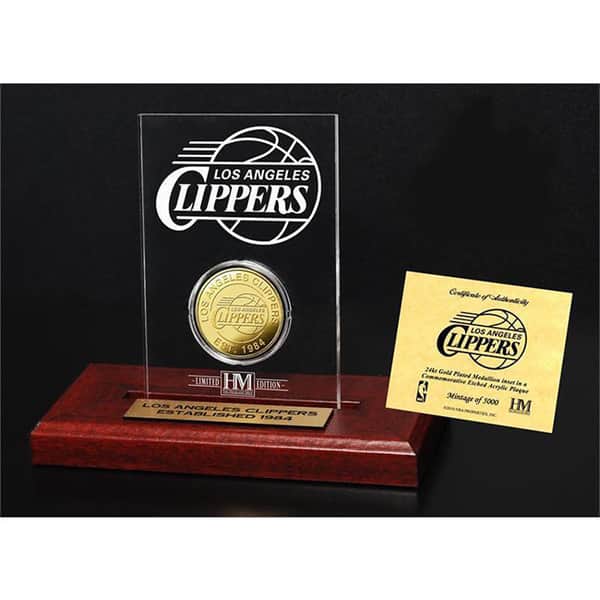 Los Angeles Clippers 24k Gold Coin Etched Acrylic - Bed Bath & Beyond ...